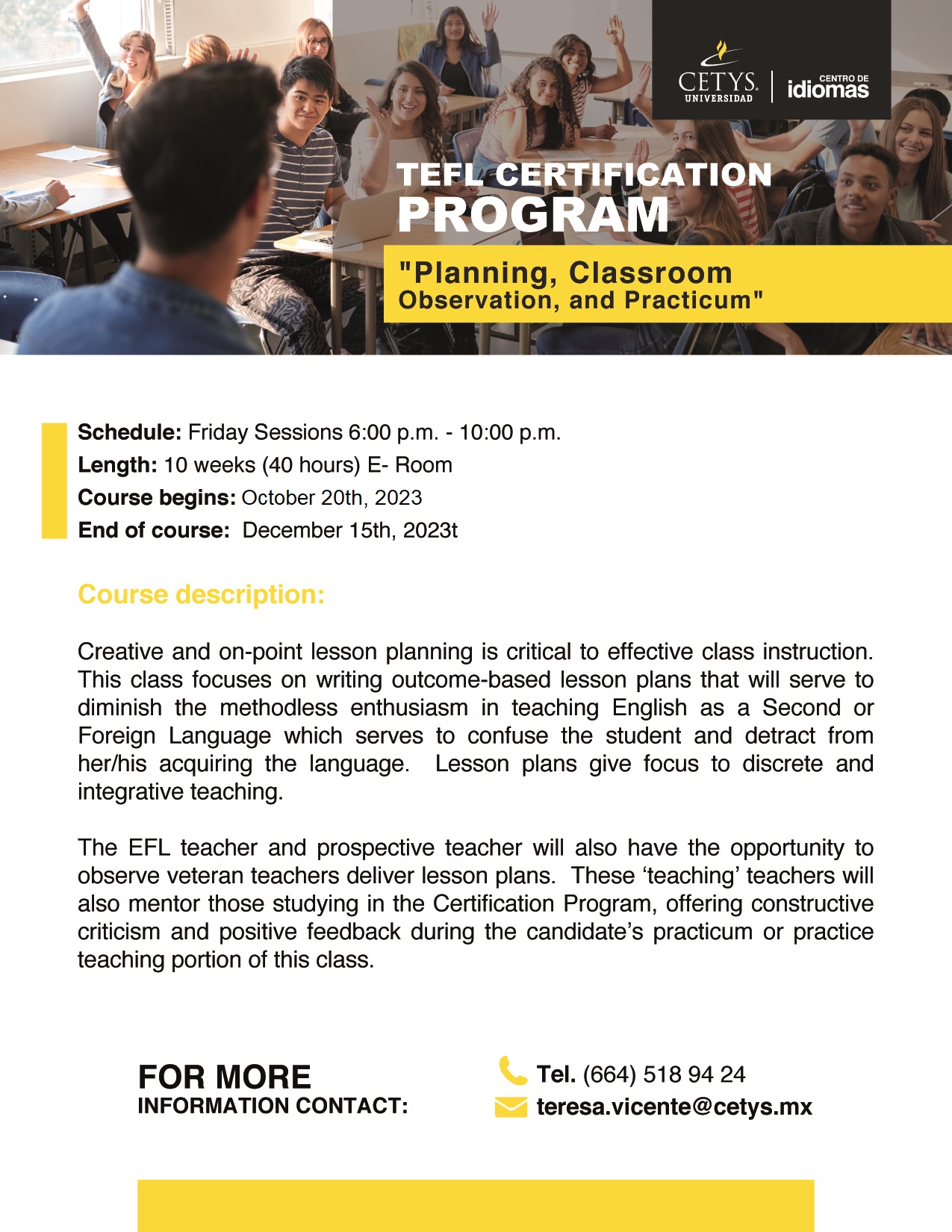 TEFL LESSON PLANNING OCT 20TH – CETYS Centro de Idiomas